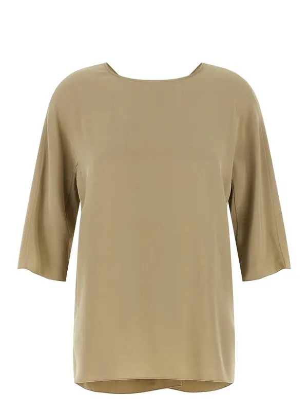 Max Mara Silk Crepe De Chine Blouse - Beige