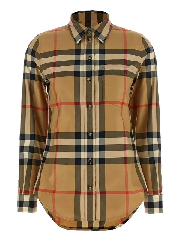 Burberry Lapwing Check Cotton Twill Shirt - Beige