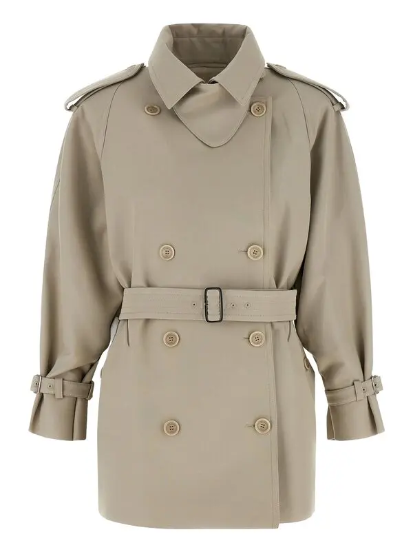 Max Mara Cotton Double-breasted Trench Coat - Beige