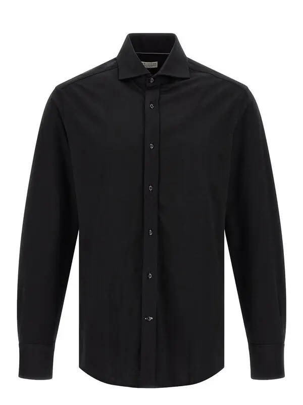 Brunello Cucinelli French Collar Shirt - Black