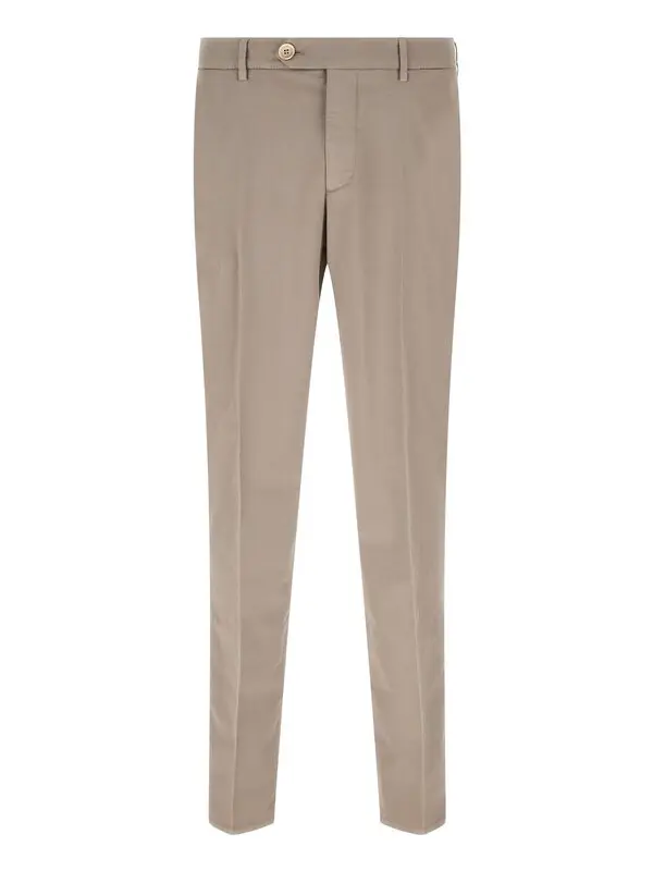 Brunello Cucinelli American Pima Cotton Gabardine Trousers - Beige