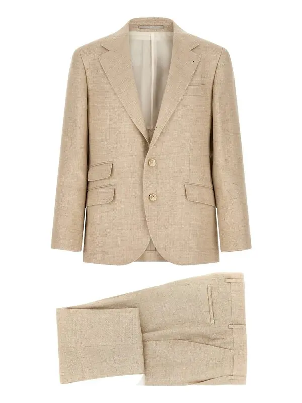 Brunello Cucinelli Hopsack Dress - Beige
