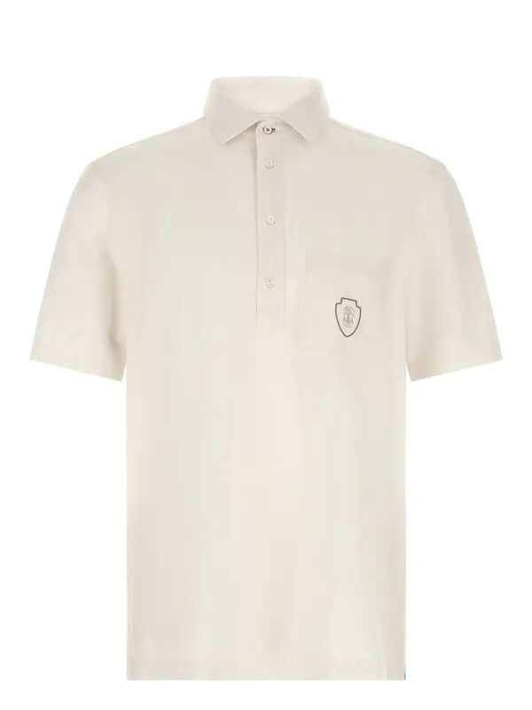 Brunello Cucinelli Heraldic Logo Polo Shirt - White