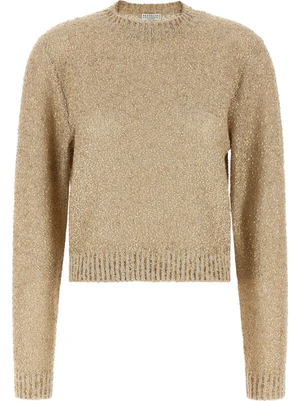 Brunello Cucinelli Micro Sequin Sweater - Gold