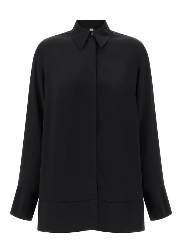 TOTEME Soft Tuxedo Shirt - Black