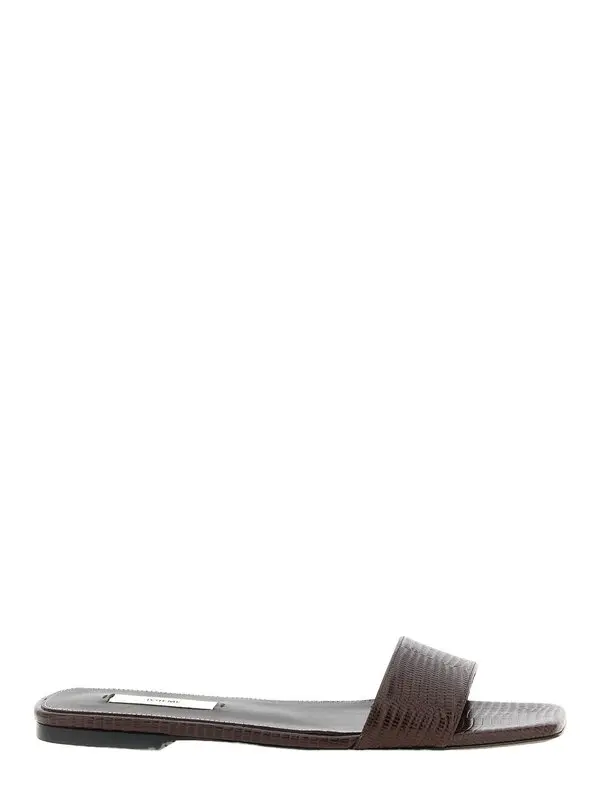 TOTEME Lizard Leather Sandals - Brown