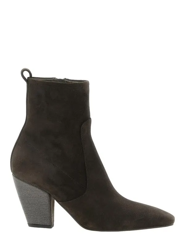 Brunello Cucinelli Precious Heel Ankle Boots - Brown
