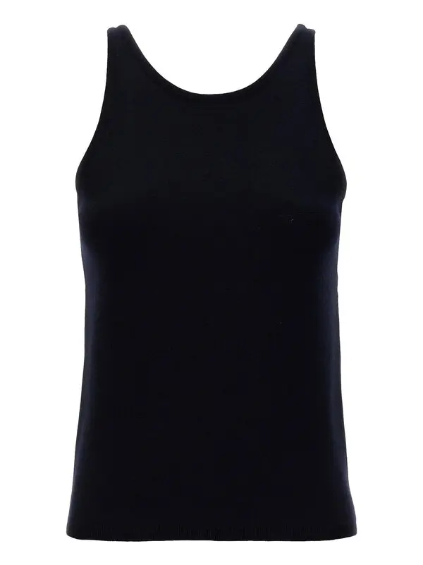 Max Mara Stretch Wool Knit Top - Blue