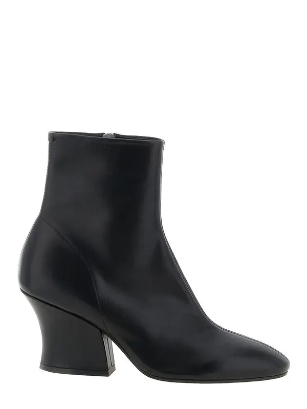 JIL SANDER Lune Leather Ankle Boots - Black