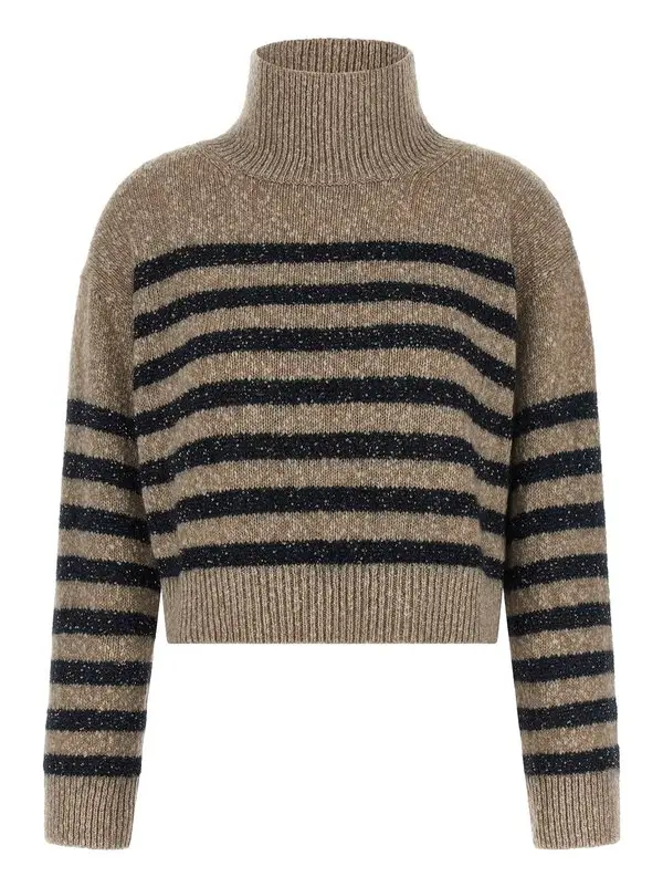 Brunello Cucinelli Striped Wool And Cashmere Sweater - Multi