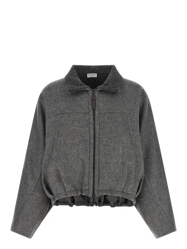Brunello Cucinelli Mélange Virgin Wool Jacket - Gray