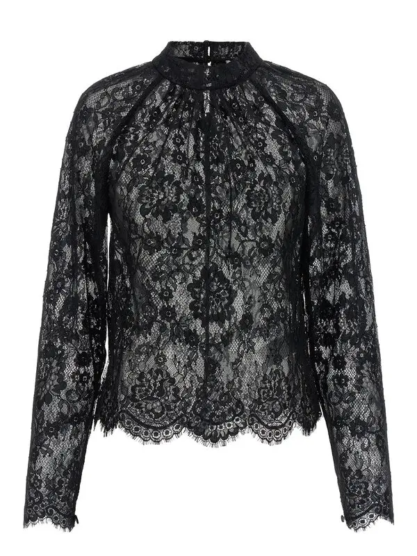 SELF-PORTRAIT Lace Blouse - Black
