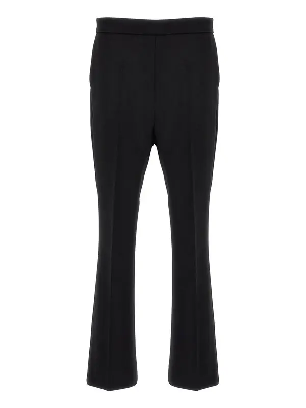 Max Mara Nepeta Double Wool Crêpe Trousers - Black