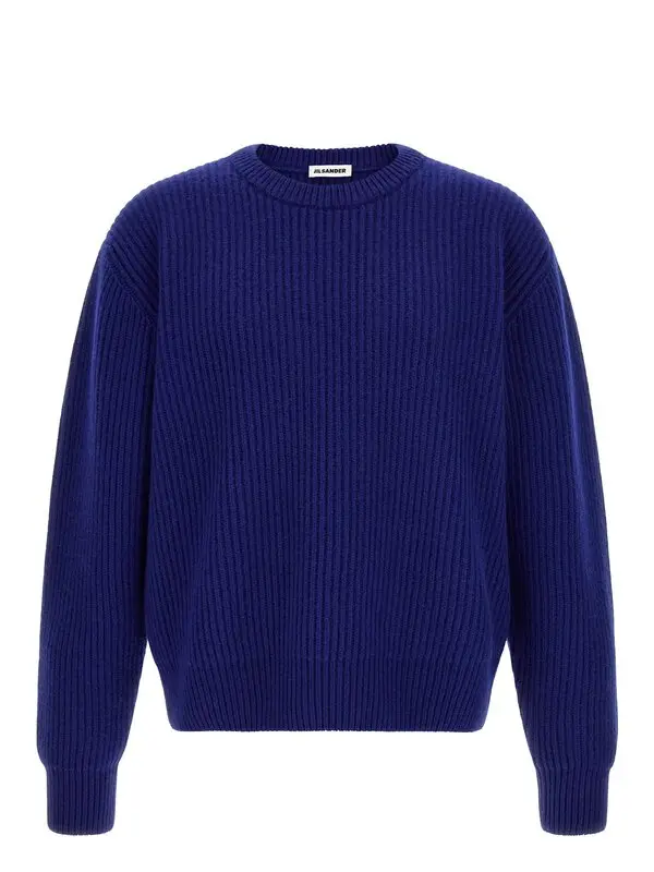 JIL SANDER Fisherman's Rib Sweater - Blue