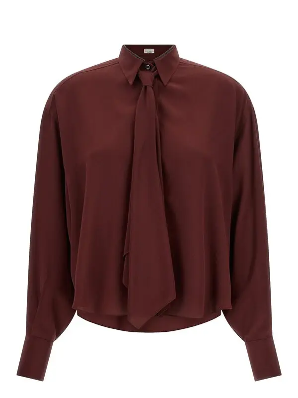 Brunello Cucinelli Silk Shirt - Bordeaux