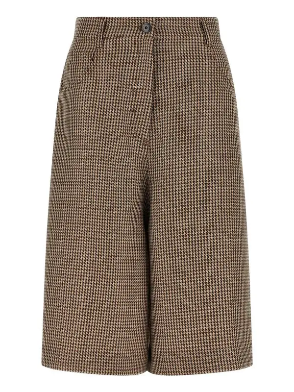 Brunello Cucinelli Prince Of Wales Lamé Bermuda Shorts - Brown