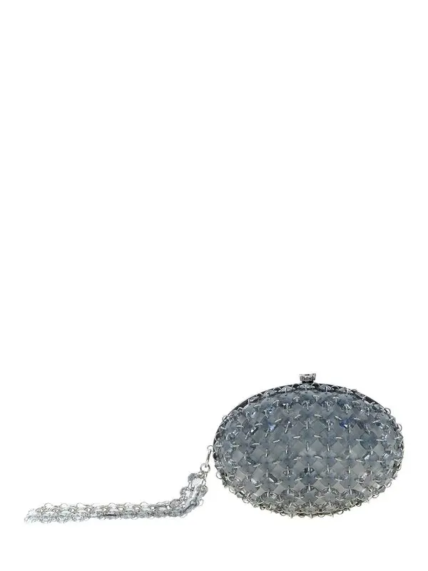 SELF-PORTRAIT Crystal Chain Clutch Bag - Gray