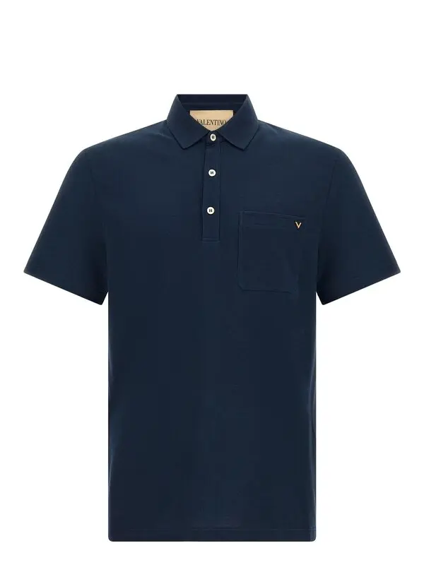 Valentino Garavani Vgold' Polo Shirt - Blue