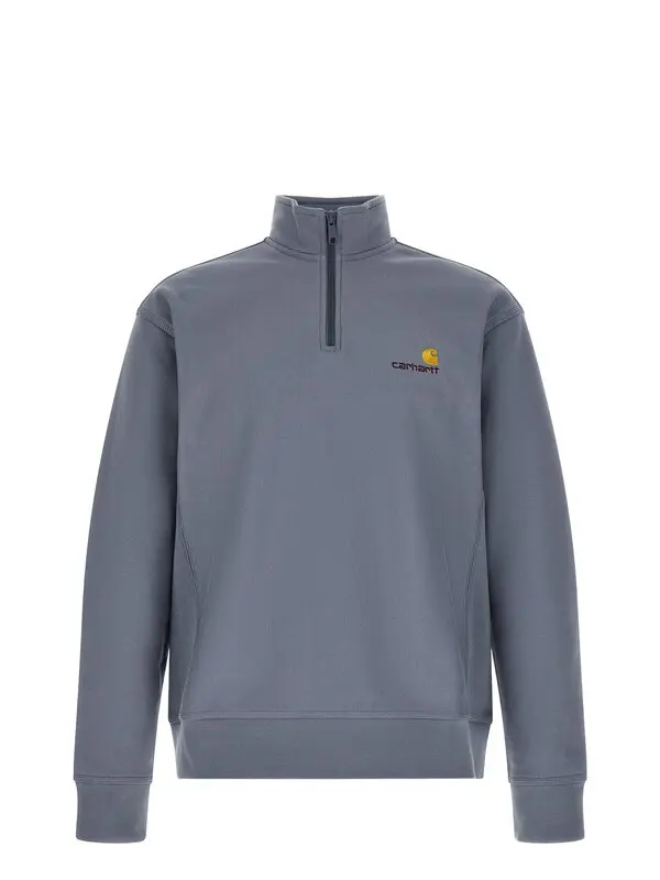 Carhartt Work In Progress American Script Cotton Blend Sweatshirt - Blue