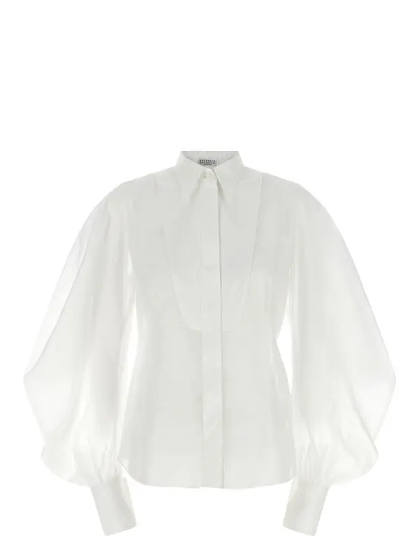 Brunello Cucinelli Cotton Organza Shirt - White