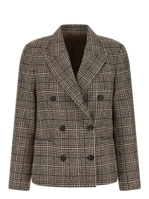 Brunello Cucinelli Cashmere Blend Double-breasted Blazer - Beige