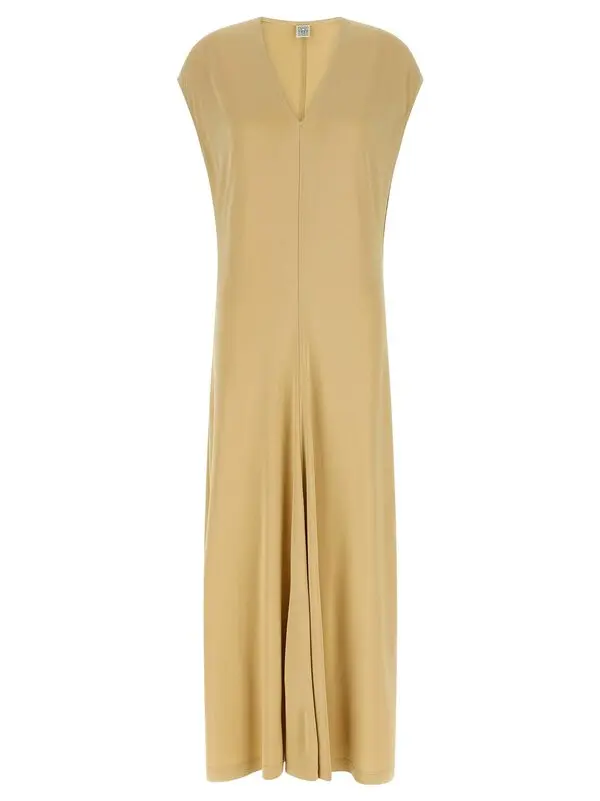 TOTEME V-neck Dress - Beige