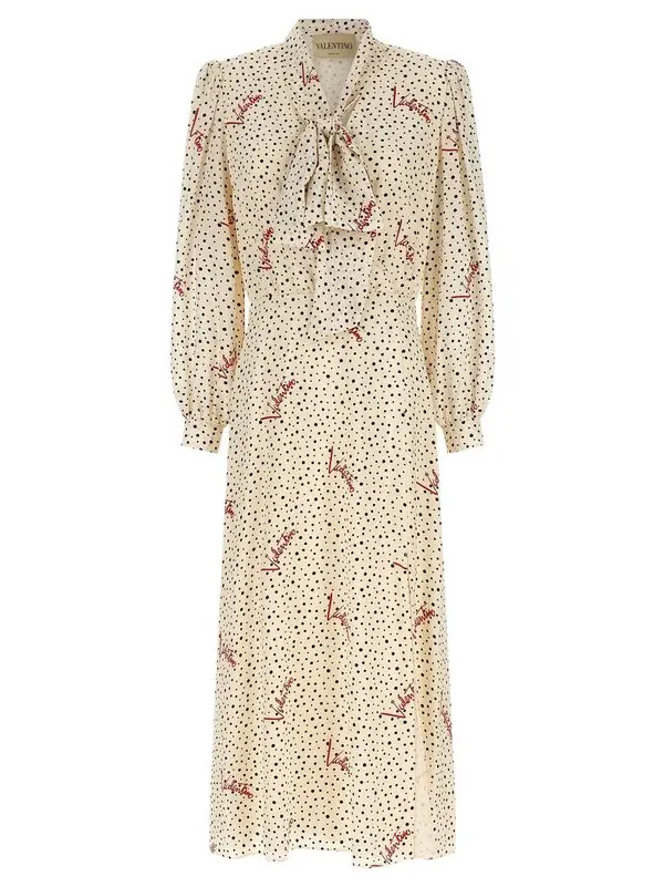 Valentino Garavani Bollicine Plusdepois Silk Midi Dress - Multi