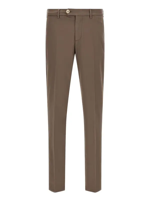 Brunello Cucinelli American Pima Cotton Comfort Trousers - Beige