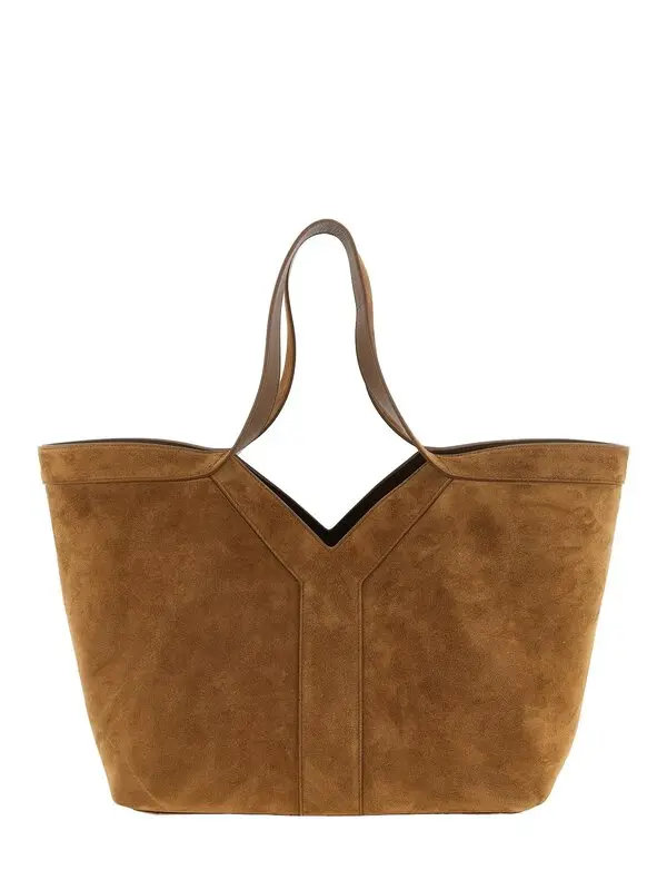 Saint Laurent Suede 'y' Shopping Bag - Brown