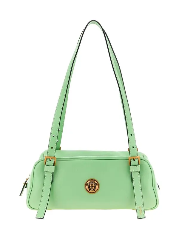 Versace Emblème Leather Shoulder Bag - Green