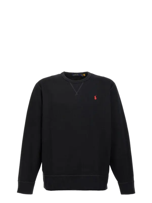 Polo Ralph Lauren Embroidered Logo Brushed Cotton Sweatshirt - Black