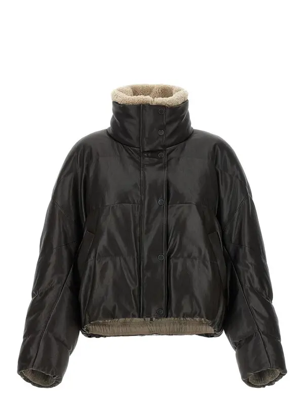 Brunello Cucinelli Padded Leather Jacket - Brown