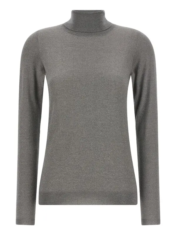 Brunello Cucinelli Metallic Turtleneck Sweater - Gray