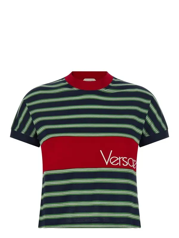 Versace Striped Intarsia T-shirt - Multi