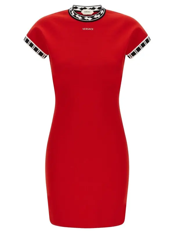 Versace Logo' Dress - Red