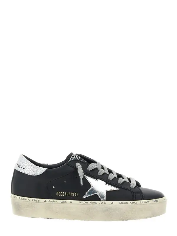 GOLDEN GOOSE Hi Star Leather Sneakers - Black