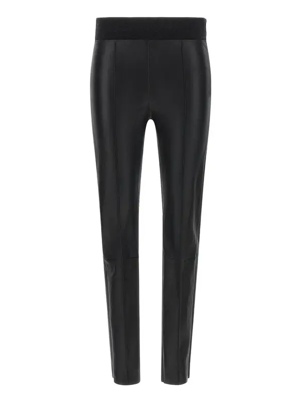 Brunello Cucinelli Stretch Nappa Leather Leggings - Black