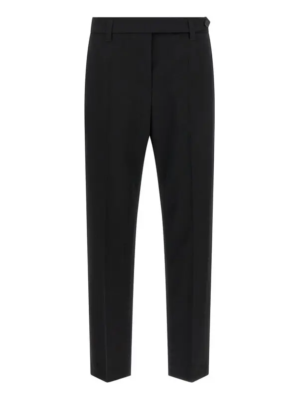 Brunello Cucinelli Monile Virgin Wool Trousers - Black
