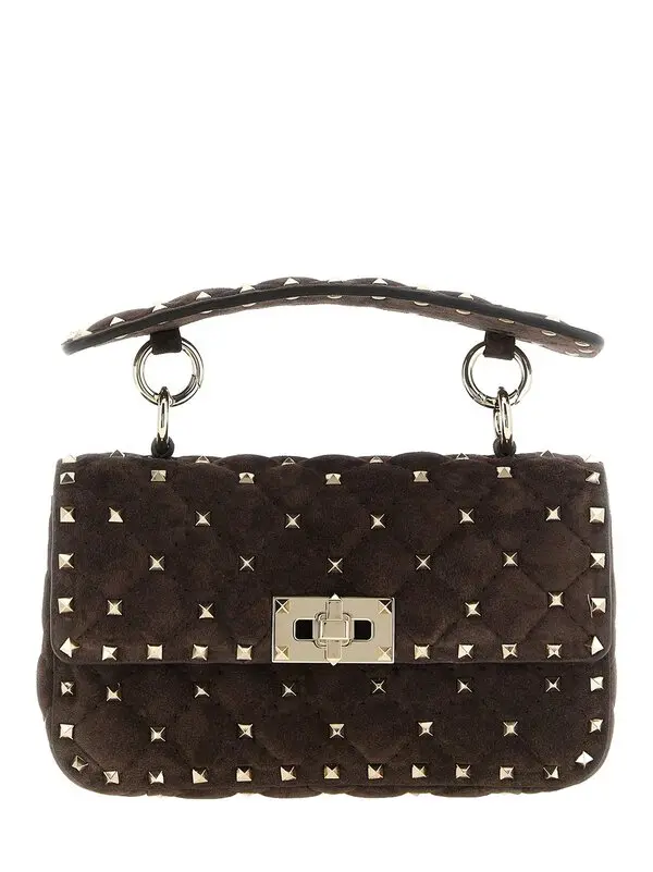 Valentino Garavani Rockstud Spike Shoulder Bag - Brown