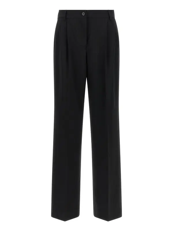 Dolce & Gabbana Stretch Wool Canvas Trousers - Black
