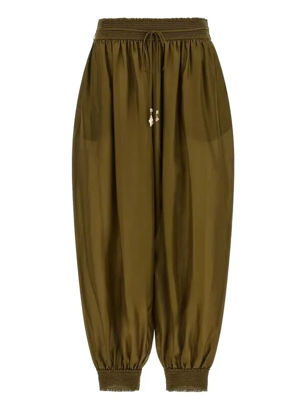 Zimmermann Mahon Silk Trousers - Green