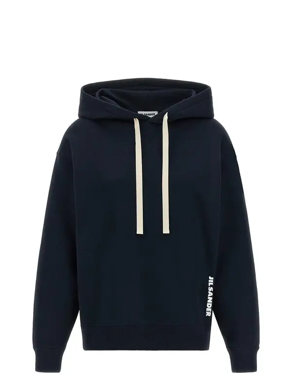 JIL SANDER Cotton Hoodie - Blue