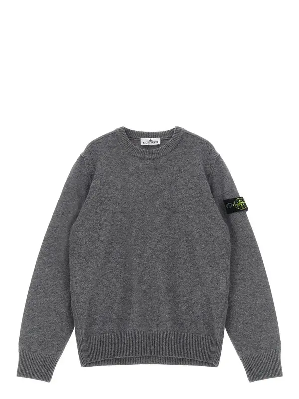 Stone Island Badge Logo Sweater - Gray