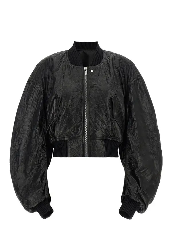 Rick Owens Secchia Cropped Flight Bomber Jacket - Black