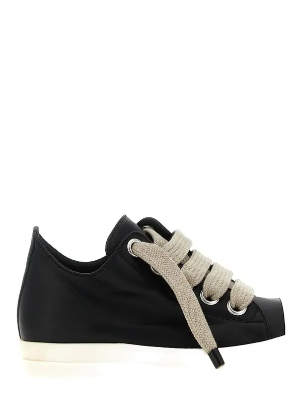 Rick Owens Jumbolace Low Sneaks - White/black