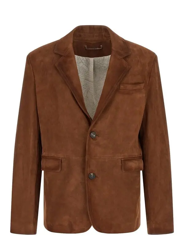 GOLDEN GOOSE Robyn Waxed Suede Blazer - Brown