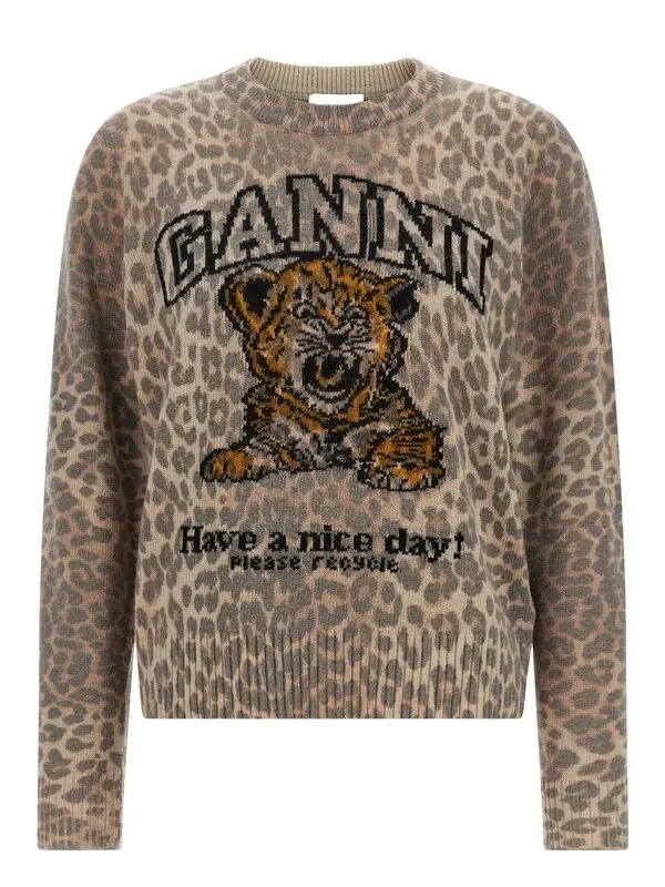 GANNI Tiger Sweater - Beige