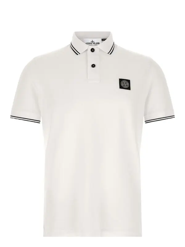 Stone Island 2200010' Polo Shirt - White/black