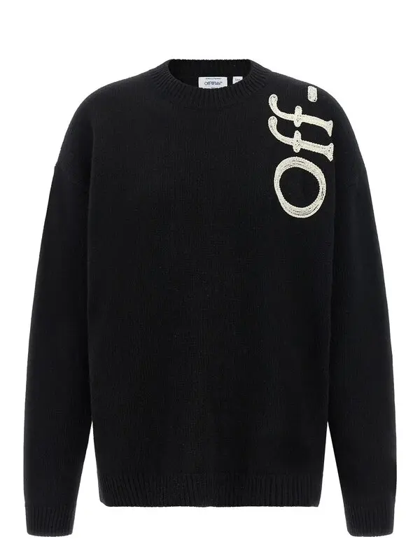 Off-White Vertical Bookish Sweater - White/black