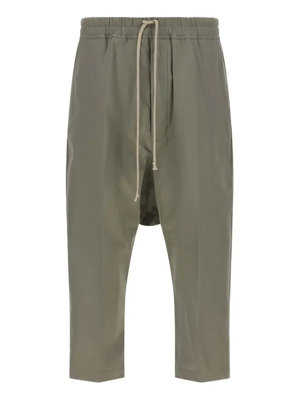 Rick Owens Drawstring Cropped Trousers - Gray